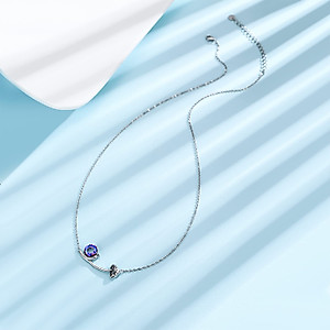 Mushroom Snail Necklace for Women 925 Sterling Silver Crystal Snail Pendant Necklace Nature Animals and Plants Charms for Women Love Lucky Jewelry Gift