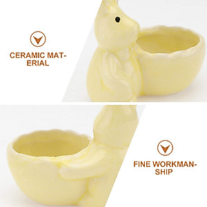 PRETYZOOM 2PCS Flowerpot Easter Planter pots Decorative Pot Ceramic Pot Ceramic Succulent Pot Easter Plant Pot Mini Planter Easter Bunny Figure Succulent Flower Pot Animal Ceramics Bracket