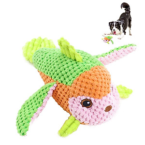 Cute Paws Cotton Plush Squeaky Dog Toys, Interactive Dog Chew Toys, Stuffed Puppy Chew Toys for Teeth Cleaning, Small,Middle,Large Dogs,Fish