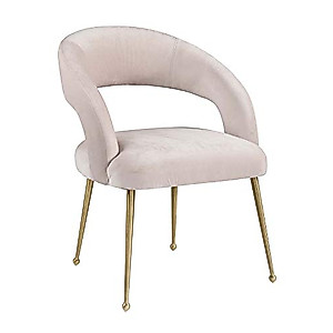 TOV Furniture Rocco Mid Century Modern Glam Dining Chair, 23.6", Blush