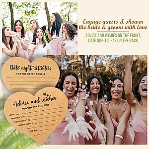 STOFINITY Advice and Wishes for The Mr and Mrs - Wedding Advice Cards for Bridal Shower Games, Advice for The Groom and Bride Box, Wishes for Bride Wedding Shower Decoration, Date Night Wish Card