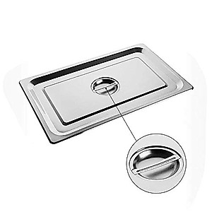 4 Pack Hotel Pan 4" Deep Steam Table Pan with Lid 20" L x 12" W Food Prep Pans Stainless Steel Catering Food Buffet Non-stick Pan