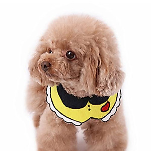 Balacoo Neckerchief Bandana Adjustable Triangle Small Necktie Yellow Dog Scarfs Saliva Washable Medium for Fashion Puppy Cat S Pet Bibs Size Bib Cute Towel Kitten//Puppy Kitten