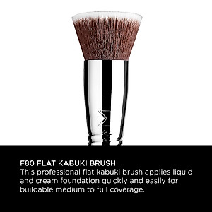 Sigma Beauty F80 Flat Kabuki Brush – Flat Top Kabuki Foundation Brush and Professional Grade Makeup Brush with Ultra-Soft Fibers for Blending Liquid & Cream Makeup Products (Black, 1pc)