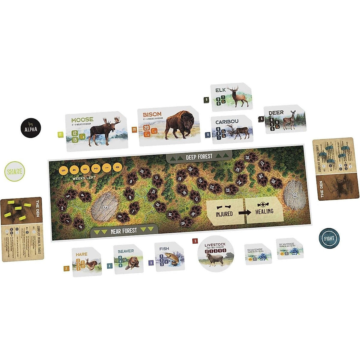 Bicycle The Alpha - A Light Strategy Game for Adults and Family Ages 10 and Up,Grey