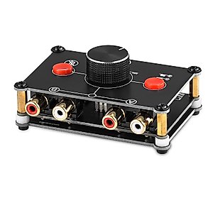 Little Bear MC1022 Mini Audio Switcher, 2-Way RCA Stereo Passive Selector, AB Switch Box Splitter for PC/Player/Headphone/Amplifier/Speaker