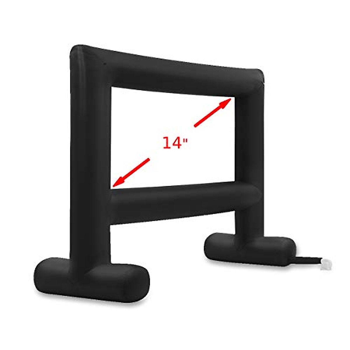 XtremepowerUS 95177 14' Feet Outdoor & Indoor Projection Portable Movie Screen-Includes Inflation Air Blower w/Storage Bag, Black