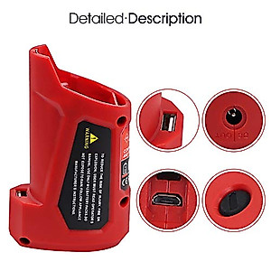 DSANKE USB Power Source for Milwaukee M12 48-59-1201 49-24-2310 USB Charging Adapter 10.8V/12V Heated Jacket Power Source Li-ion Battery Power Source