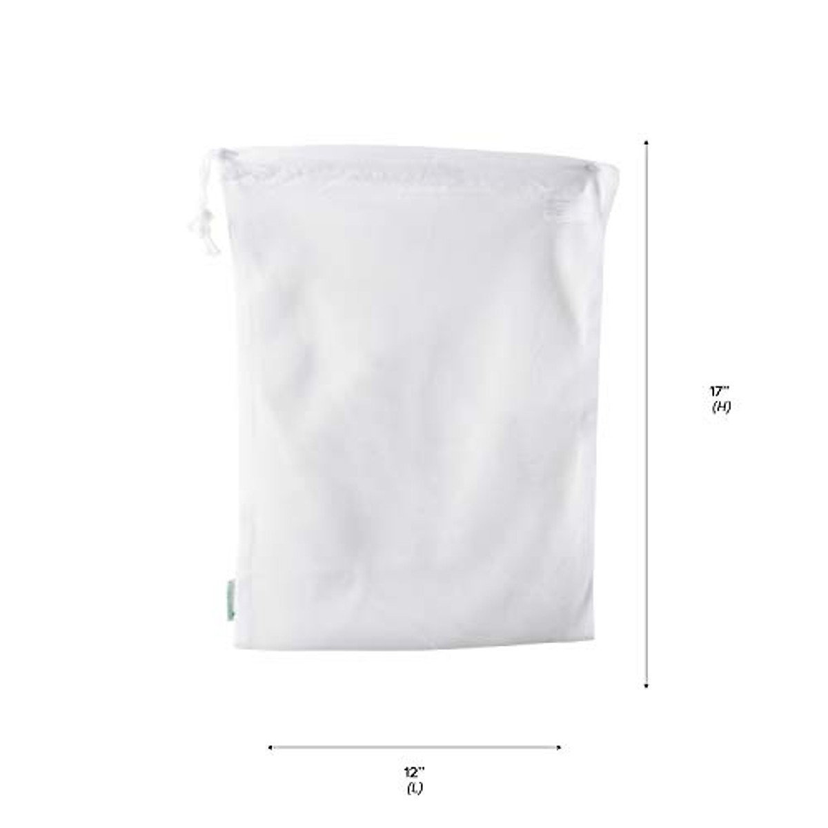 Kitchen Details 3 Pack Reusable Cotton Mesh Produce Bags | Green Living | Drawstring | Fruit and Vegetable Bags & Organizers | Good for Grocery Shopping | White