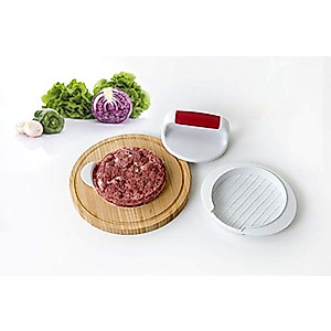 NatldGs Hamburger Press Patty Maker Burger Press Mold Perfectly Sized 5” Burger Mold Rings Easy Release Round Hamburger Patty Press for Grill Accessories Set (1 Piece) White
