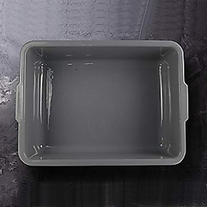 Asking 4-Pack 23 L Plastic Commercial Bus Box, Utility Bus Tub, Gray