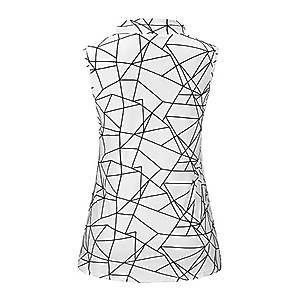 Viracy Womens Golf Apparel, Women's Zip Up Workout Tank Tops Sleeveless Quick Dry Athletic Polo Shirts (Large, A-White)