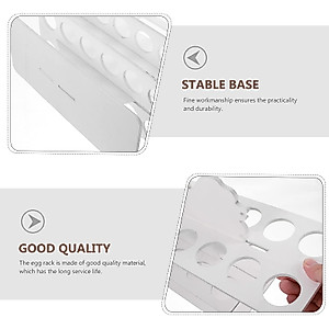 Hemoton 1pc Egg Rack Egg Tray for Refrigerator Wood Egg Tray Countertop Egg Dispenser Egg Dispenser for Refrigerator Decorative Tray Egg Stand Kitchen Supplies White Synthetic Wood Desktop