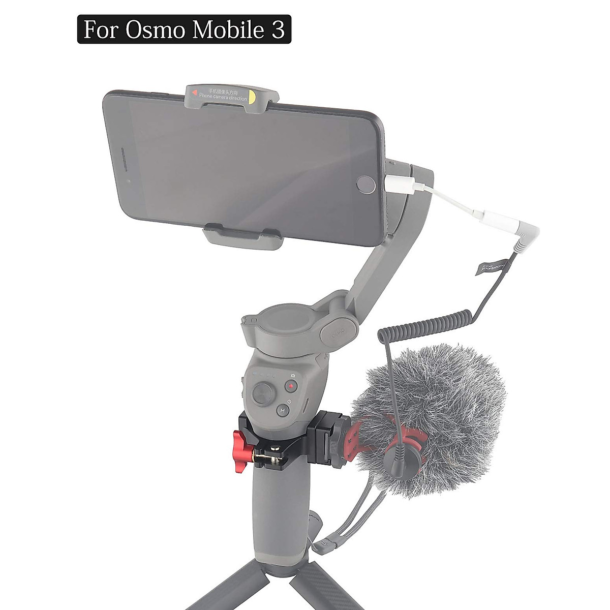 AFVO Ring Hot Shoe Adapter for DJI om 4 (Osmo Mobile 4), Osmo Mobile 3, Osmo Mobile 2 and Osmo Mobile 1, Adapter for Microphone and Light