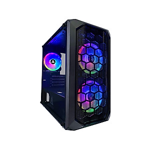 Apevia PRODIGY-BK Micro-ATX Gaming Case with 1 x Tempered Glass Panel, Top USB3.0/USB2.0/Audio Ports, 3 x RGB Fans, Black Frame