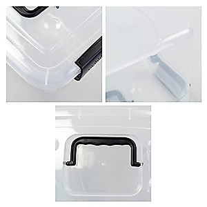 Anbers 5 Quart Plastic Bins with Lid, Latching Storage Box, 6 Packs