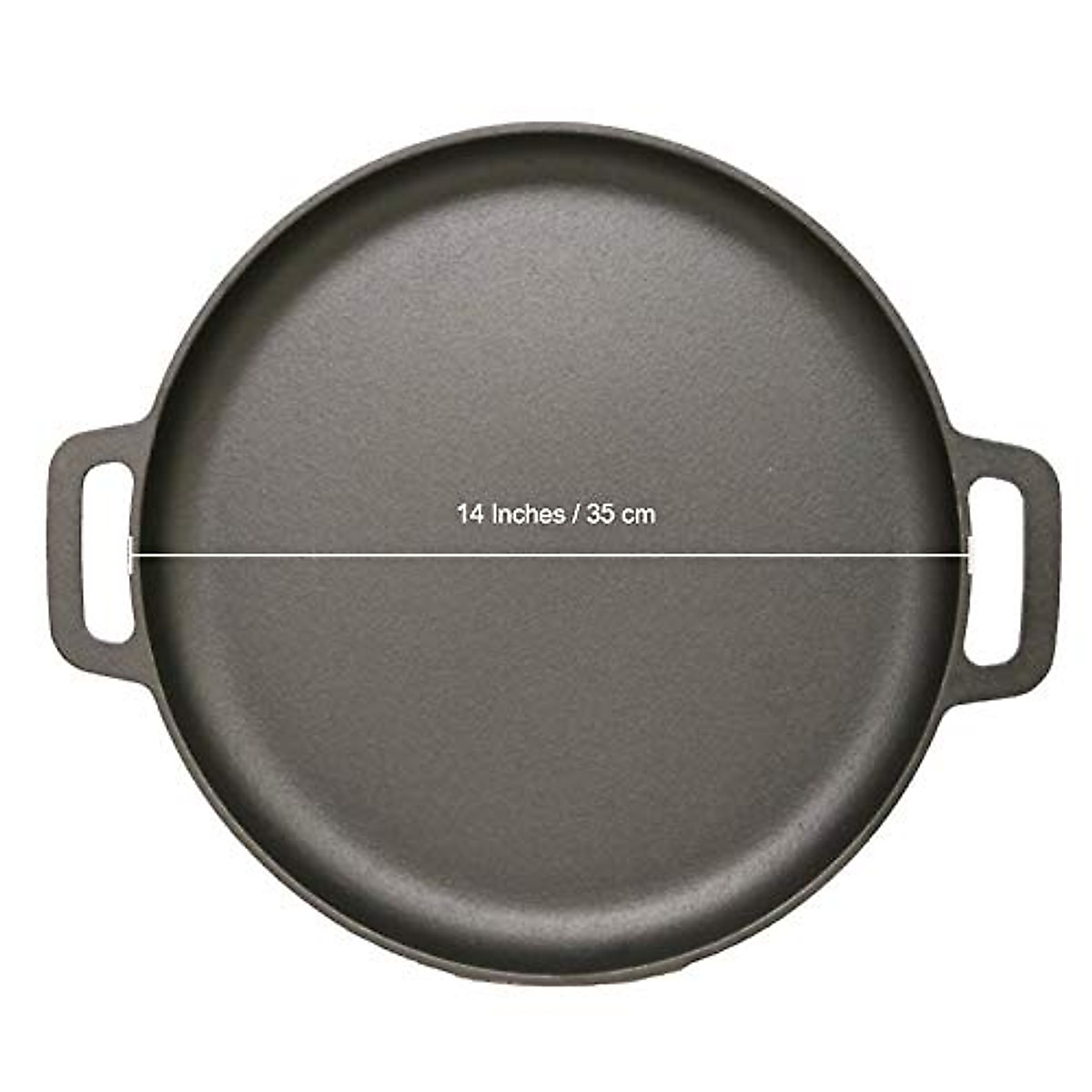 Cuisiland 13.5" Pre-Seasoned Cast Iron Pizza and Baking Pan (35cm Diameter) for- Stove, Oven, Grill or Campfire