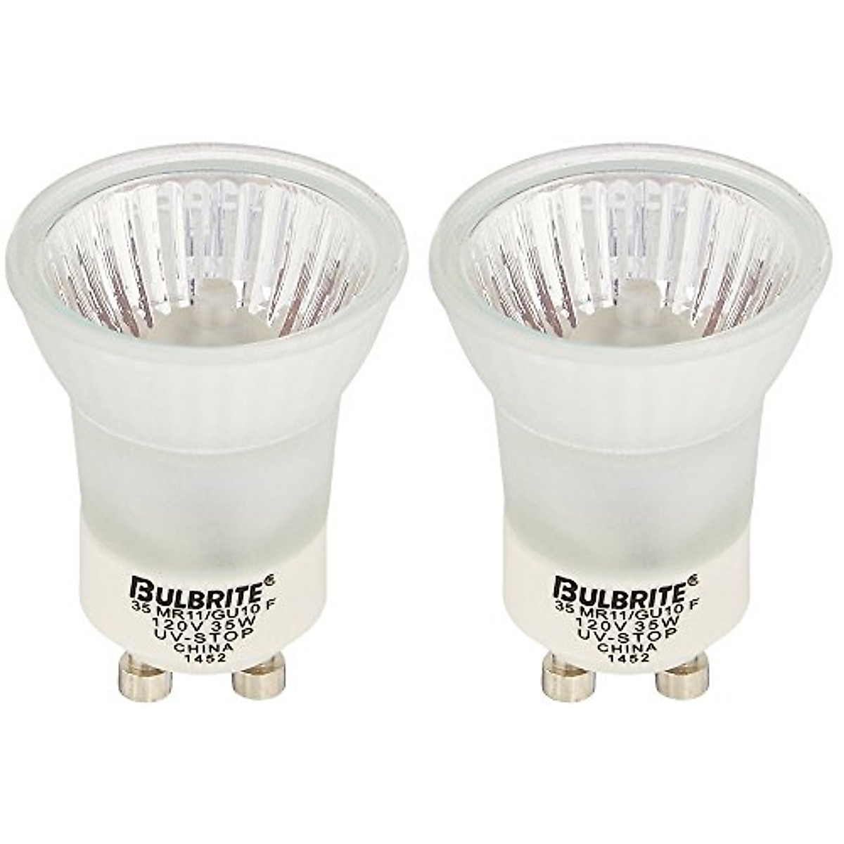 Bulbrite 35MR11/GU10F 35-Watt 120-Volt Halogen Frosted MR11 GU10 Base, Flood - 2 Pack