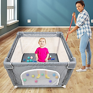 Baby Playpen,Samll Playpens for Baby, Playpen Baby Fence for Toddlers, Baby Play Area, Baby Play Yard Fence，Baby Gate Playpen (36"x36")