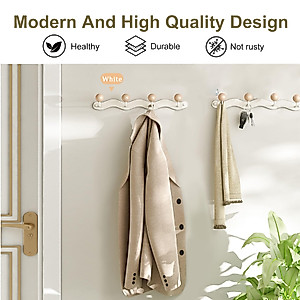 Asruito Coat Hooks for Wall, Key Holder Wall Mount, Coat Rack Wall Mount, Wall Hooks for Coats, Hooks for Hanging Hat Towel Purse Robes Mudroom Bathroom Entryway