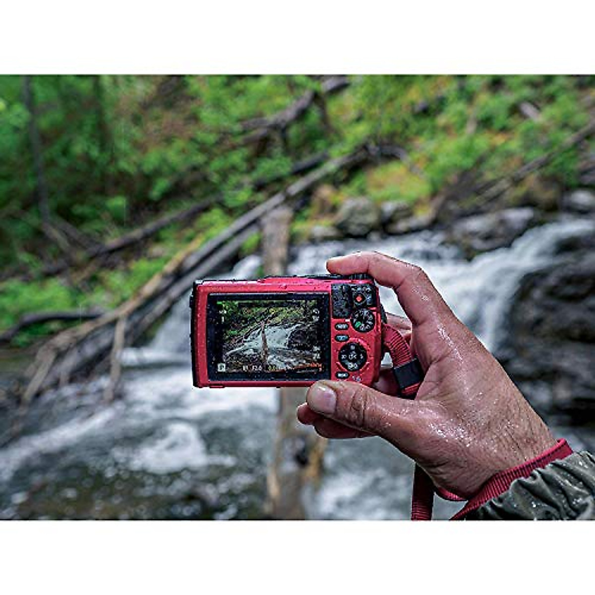 Olympus Tough TG-6 Digital Camera (Red #V104210RU000) with Essential Accessory Bundle – Includes: SanDisk Ultra 64GB SDXC Memory Card + 2X Seller Replacement Batteries with Charger + Much More