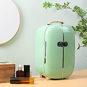 HOMCOM Portable Skincare Fridge, 12L Mini Fridge for Bedroom, Office, Dorm and Car, Thermoelectric Cooler and Warmer Refrigerator for Beauty, Makeup and Cosmetics, Green
