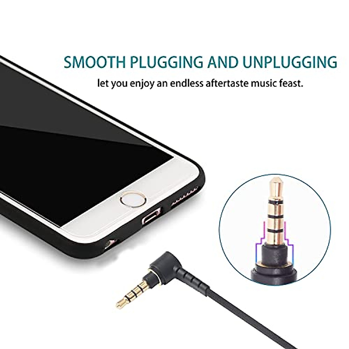 Replacement Headphone Audio Cable Cord with Built-in Mic Compatible with Sony MDR-100AAP MDR-100ABN MDR-100A MDR-10R MDR-1000X MDR-XB950B1 WH-1000XM2 WH-1000xm3 WH-H900N Headphones (Black)