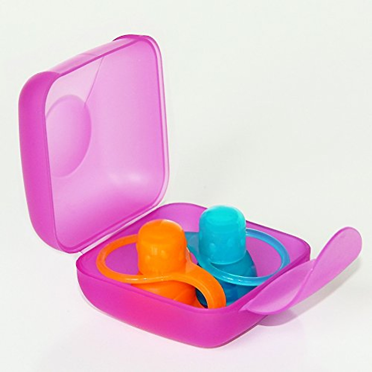 ChooMee SoftSip Food Pouch Tops | Orange Aqua + Purple Travel case | Prevent Spills and Protect Childs Mouth