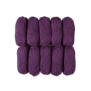 Knit Picks Wool of The Andes Worsted Weight Purple 100% Wool Yarn (10 Balls - Amethyst Heather)