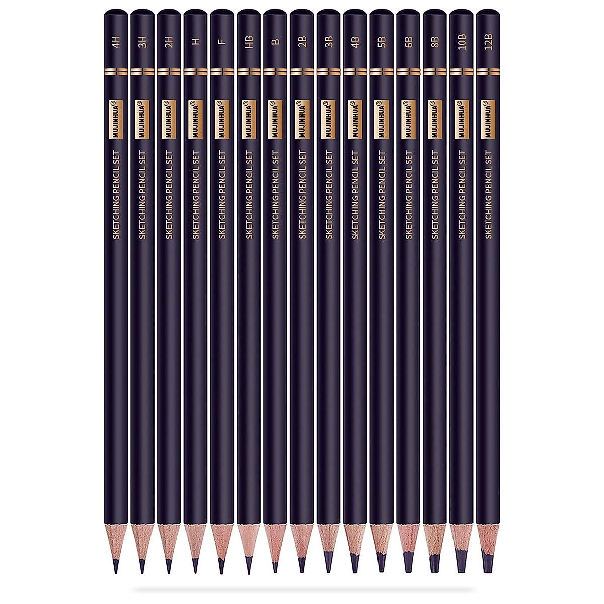 MUJINHUA - Sketch Pencils for Drawing, 15 Piece Graphite Pencils for Drawing, Sketching, and Shading - Ideal Art Supplies for Artists - Includes Various Hardness Options