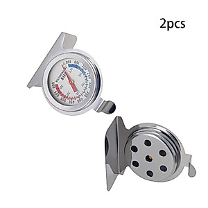 Othmro 2Pcs Stainless Steel Instant Read Oven/Grill/Smoker Monitoring Thermometer, 50 - 300±2 ℃ Grill Thermometer for Outside Grill Thermometer Gauge Oven Thermometers for Kitchen Use