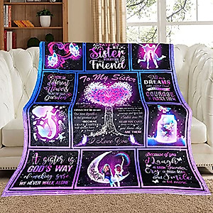 Yufobel Sister Birthday Gifts from Sister, Sister Gifts, Sister Blanket 60"x50", Sister Gifts from Sister, Birthday Gifts for Sister, Gifts for Sister Throw Blanket