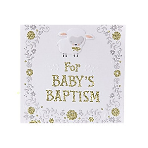 Hallmark DaySpring Baptism Money Holder Greeting Card (Lamb and Flowers) - 0299RZA1003
