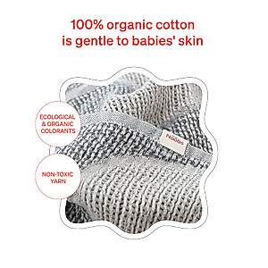 Love Noobs Baby Blankets for Newborn, 100% Organic Cotton Cellular Blankets, Knit Blanket, Soft Baby Boy and Girl Blankets, Stroller Travel Blanket, Baby Registry Gift, Grey