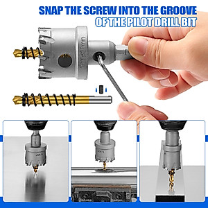 Hole Saw Kit for Metal - 16Pcs TCT 5/8"-2-1/4" Inch Carbide Hole Cutter Set, for High Precision Cutting of Stainless Steel, Iron, Copper, Brass