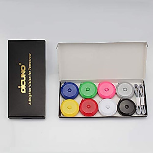 DiCUNO 60-Inch 1.5 Meter Soft Retractable Measuring Tape, Pocket, Body Tailor Sewing Craft Cloth Tape Measure (8 Colors Package)