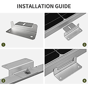 HQST Solar Panel Mounting Brackets with Nuts and Bolts Set of 4 Units, Supporting for RV, Boat, Roof, Wall and Other Off Gird Installation