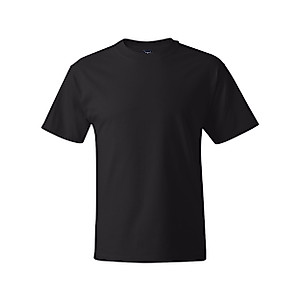 Hanes mens 6.1 oz. Beefy-T(5180)-BLACK-3XL-4PK