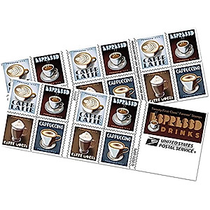 Espresso Drinks US Postage Stamps - Booklet of 20,Wedding