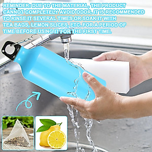 Mifoci 36 Pcs Aluminum Water Bottle Bulk 20 oz Reusable Lightweight Metal Water Bottles with Twist Cap and Buckle Leak Proof for Sports Gym Bicycle Camping Travelling(Pink, Blue, White, Yellow)