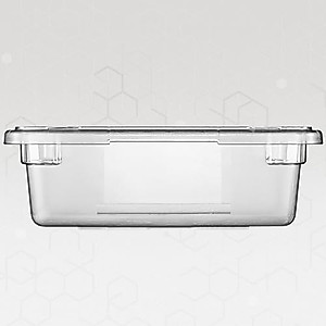 CURTA 4 Pack Food Storage Box with Lid, Clear NSF Polycarbonate Food Storage Box, 3.5 Gallon,Stackable Commercial Storage Containers for Kitchen Restaurant (18" x 12" x 6")