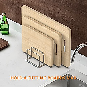 KORRTFID Cutting Board Holder Stand, Cutting Board Storage Rack, Cutting Board Organizer, 304 Stainless Steel Cutting Board Holder, Cookie Sheets Organizer (1.0 Inch Width Slots)