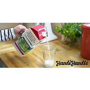 HandiHandle® Half Gallon Milk, Juice, or Beverage Carton Holder | Lightweight and Slim to Save Refrigerator Space | for Seniors, Home Kitchens, Coffee Shops, Restaurants, and Baristas. (1)