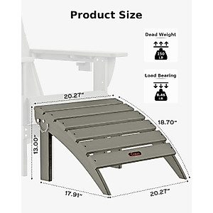 Ciokea Plastic Folding Footstool for Deck Backyard Patio Outdoor Poolside Porch Lawn Indoor, Grey