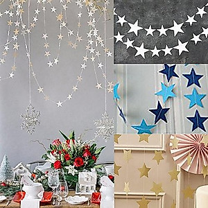 PAPABA 4m Long Paper Star Garland Star String Party Garland Banner for Wedding Birthday Party Baby Shower Decor Gold