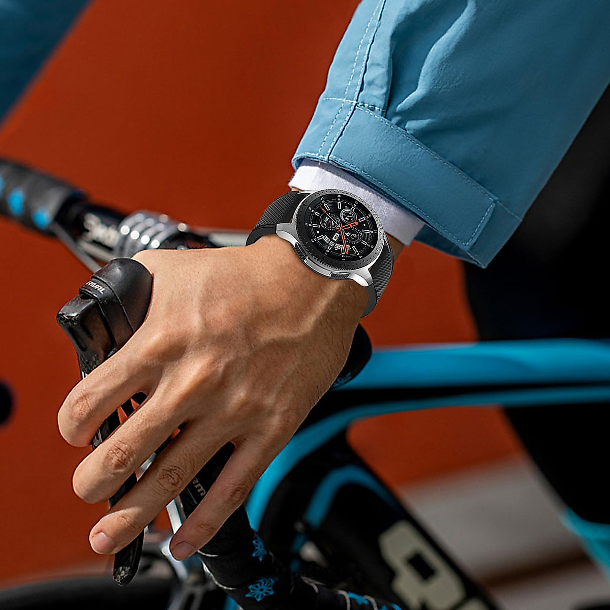 Compatible for Samsung Galaxy Watch 3 45mm Band - Gear S3 Frontier & Classic Bands/ Galaxy Watch 46mm bands, 22mm Soft Silicone Replacement Black Bands Sports Straps Breathable Men and Women