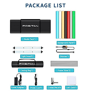 FOSITAN Bi-Color Photo Light Box 35’’/90cm Portable Shooting Tent Photo Box with 7 Color Backgrounds, 252 LED Beads, 360 Degree Rotated Light Board, 2600-8500K(±200K), CRI 92+