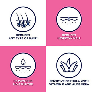 Hair Removal Cream - Veet Legs & Body In Shower Cream Hair Remover, Sensitive Formula with Aloe Vera and Vitamin E, 13.5 fl oz Pump Bottle (Pack of 2)