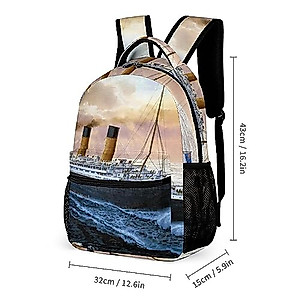 Retro Titanic Famous Old Historic Travel Laptop Backpack Durable Computer Bag Daypack for Men Women