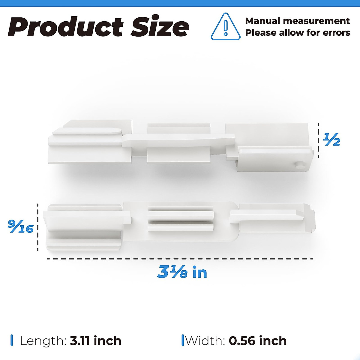 PalpitateC Sliding Shower Door Bottom Sill Guide fits for Sliding Shower Door Systems Shower Door Parts Bottom Guide for Glass Shower Door Track Guide White Nylon - 2 Pack